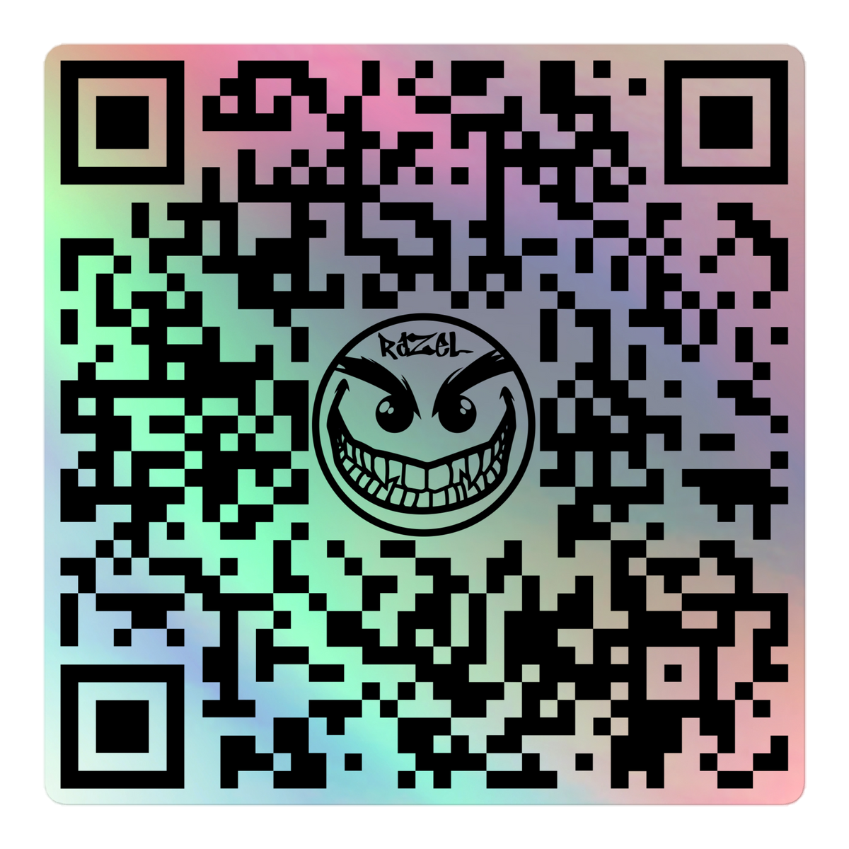 razel™ Face QR Code Holographic Sticker
