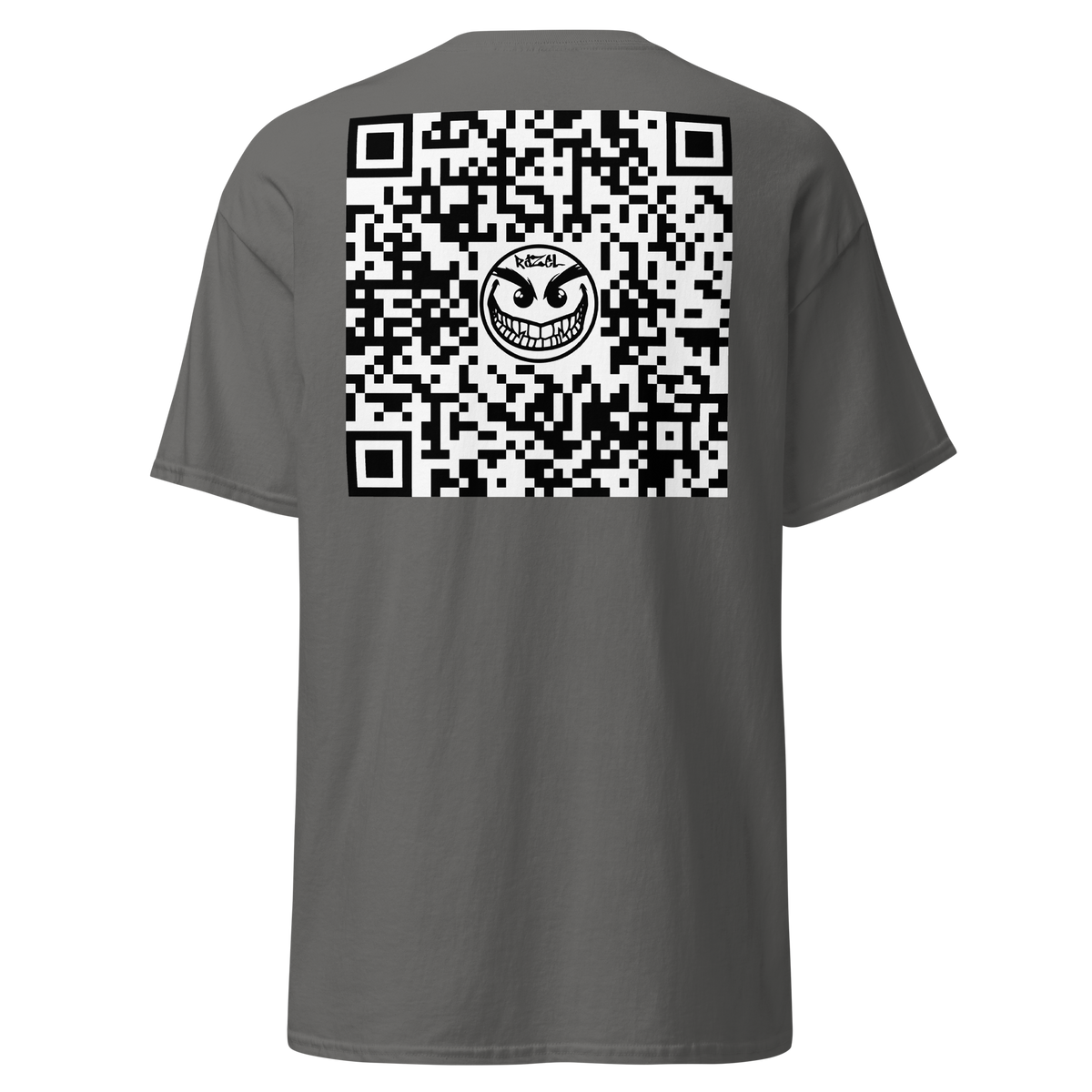 White razel™/razel™ Face QR Code Tee (Front/Back)